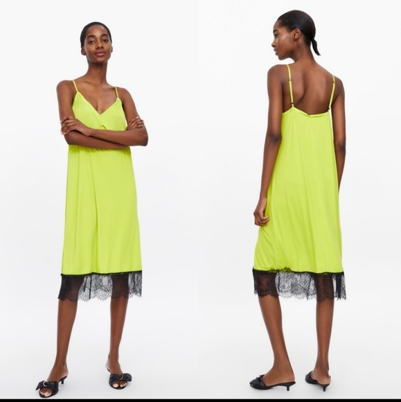 Zara | Dresses | Zara Lace Trim Slip Dress | Poshmark